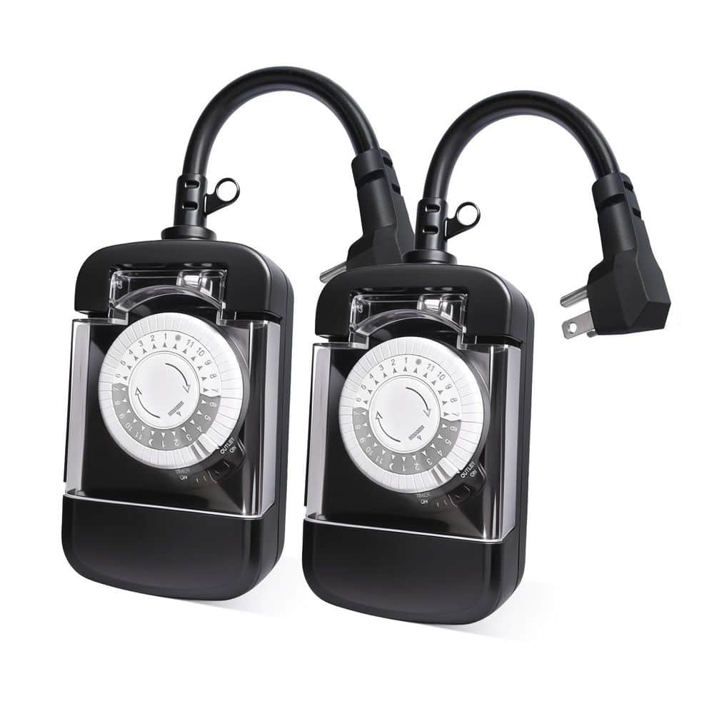 Yichuhaoxi 15-Amp 120-Volt 1440 min Outdoor 2-Grounded Outlets ...