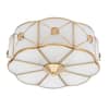 OUKANING 13.78 in. 3-Light Gold Modern Flower Shaped Flush Mount ...