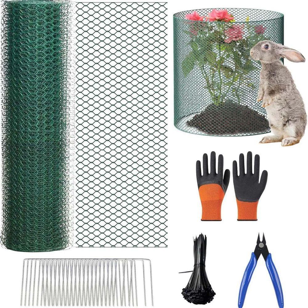 Angel Sar 16 in. H Green Plant Protector Wire Mesh Customizable Cage ...