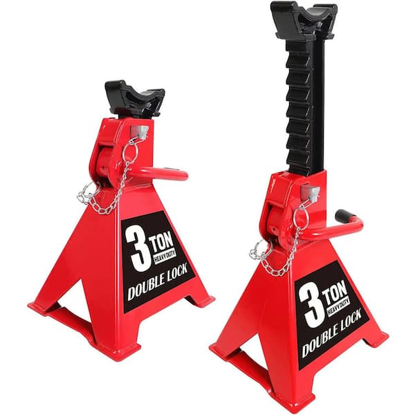 Big Red 3-Ton Reinforced Double Locking Jack Stands (2-Pack) T43005A ...