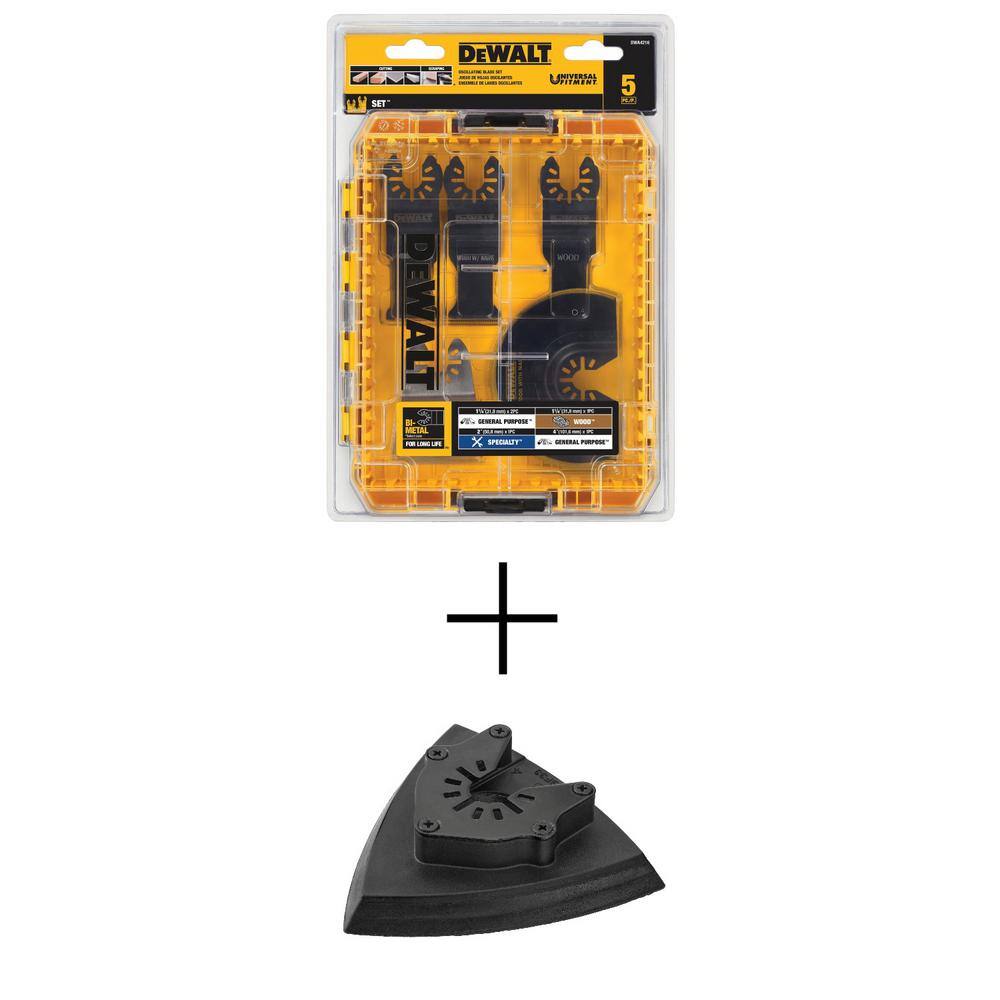 DEWALT Oscillating Blade Set (5-Piece) with Bonus Oscillating Sanding ...