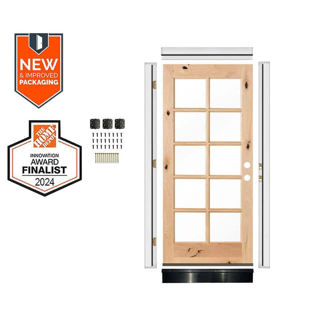 Krosswood Doors 36in.x80in. KnottyAlder LH 10-Lite Clear Glass ...
