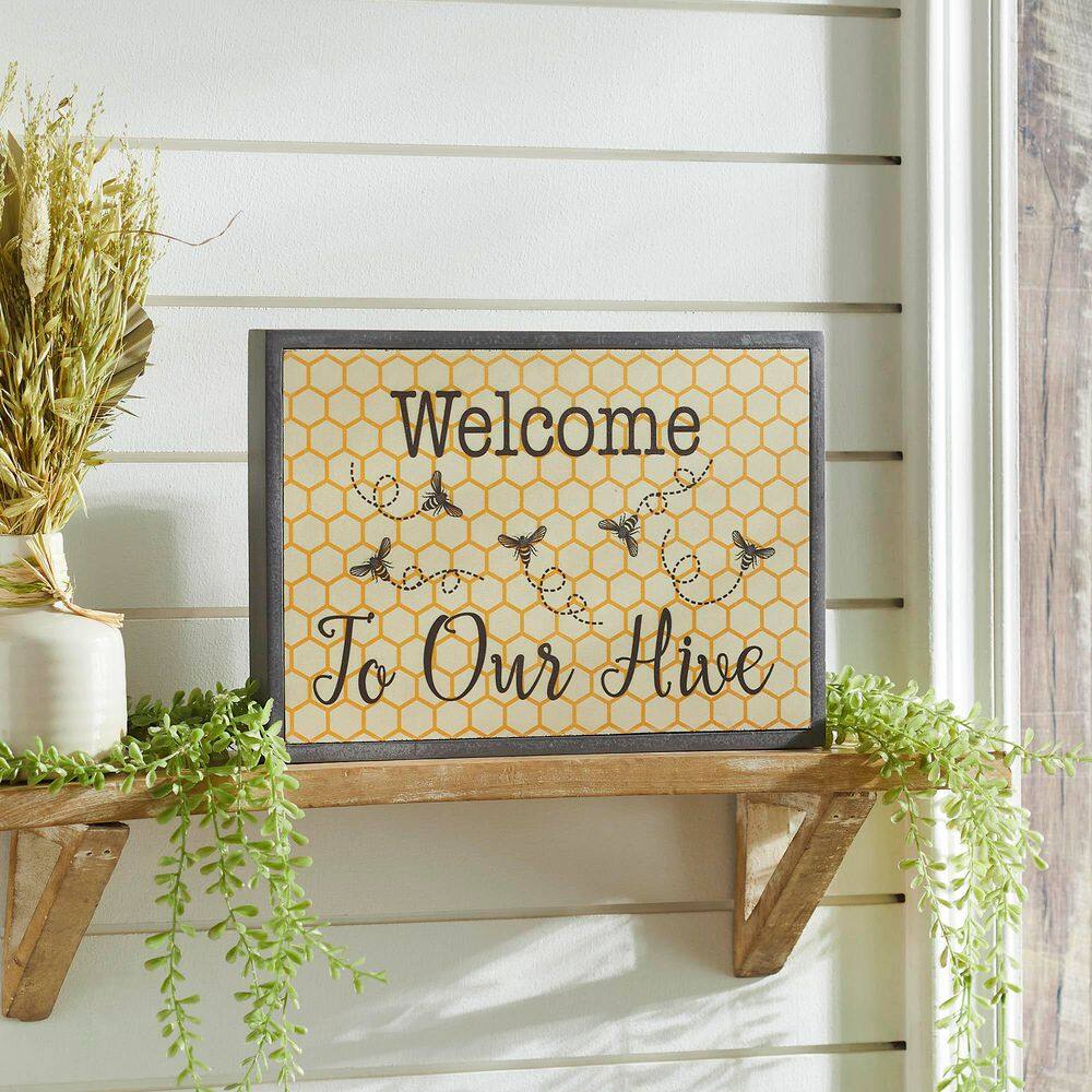 VHC Brands Buzzy Bees 9 in. x 13 in. Welcome to Our Hive Framed MDF ...