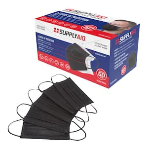 SUPPLYAID 3-Layer Disposable Face Masks (50-Count) RRS-DFM-50PK