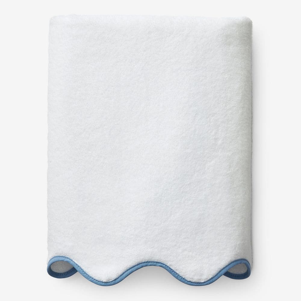 The Company Store Company Cotton Scallop Light Blue Cotton Bath Sheet ...