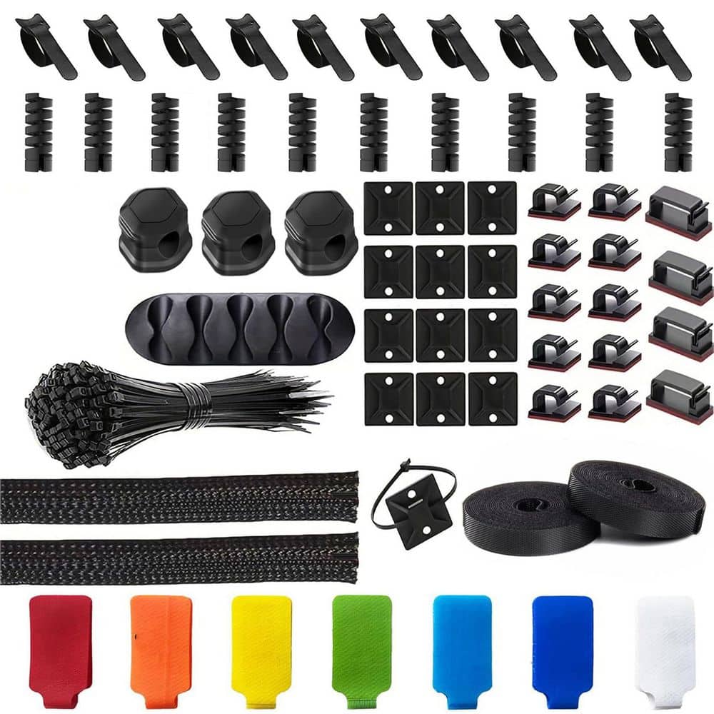 Lukyamzn Cable Management Kit 165 Pcs with Wire Organizer Holder Clips ...