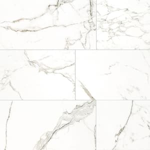 MSI Michella Calacatta Isla 12 in. x 24 in. Matte Porcelain Marble Look ...
