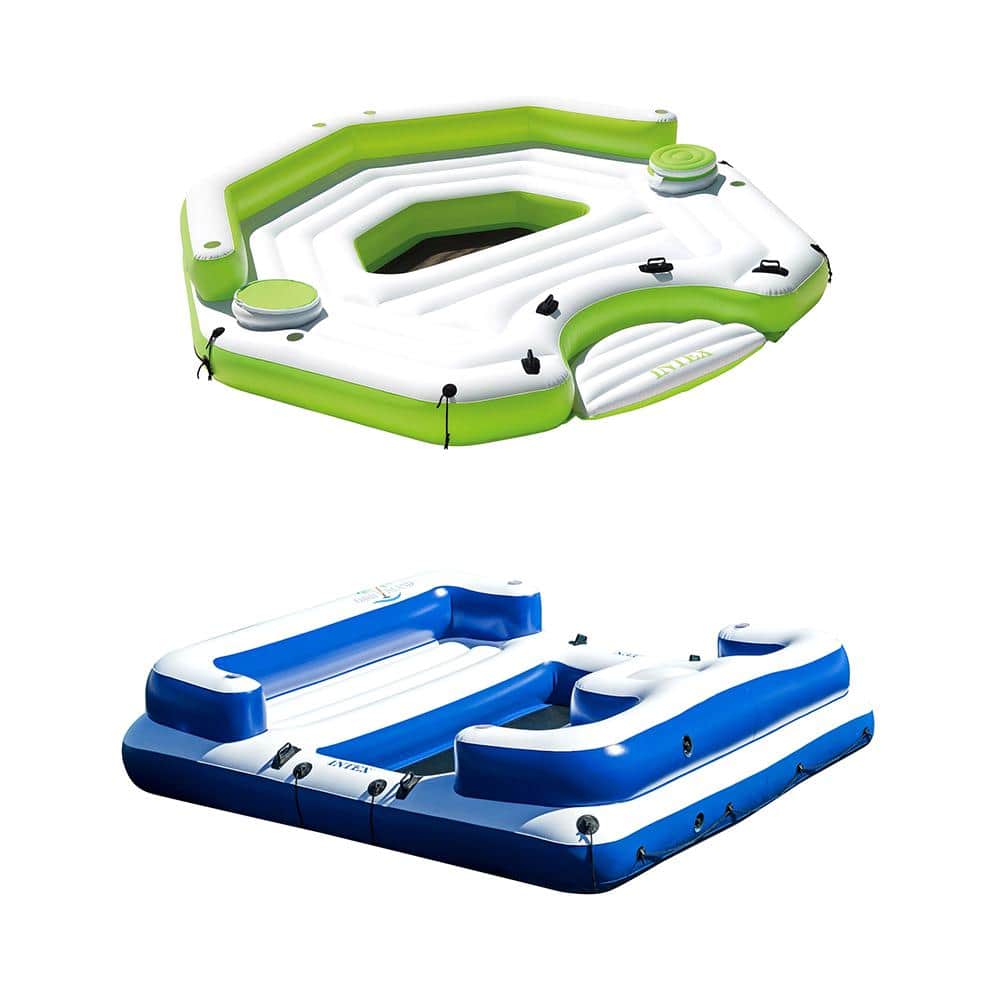 Intex Inflatable Key Largo Island Pool Float with Coolers and Oasis ...