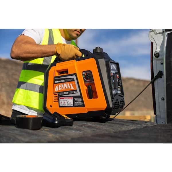 GENMAX 1600-Watt Recoil Start Gasoline Powered Inverter Generator Ultra ...