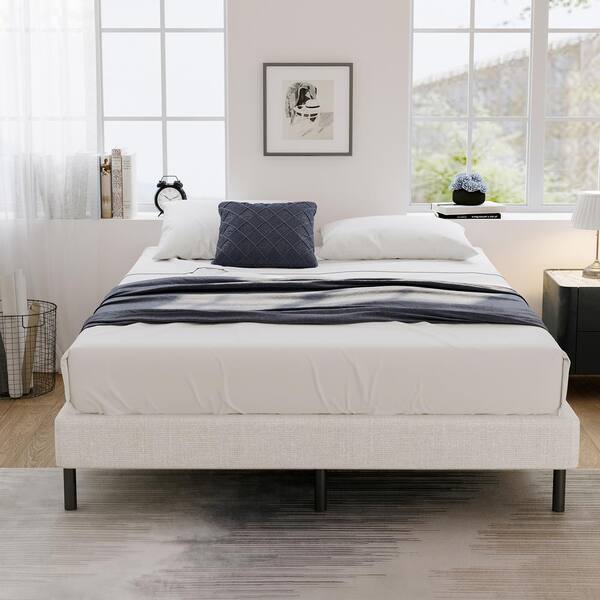 HOMZENE 7 in. H Full Box Spring, Heavy-Duty Metal Structure with Fabric ...