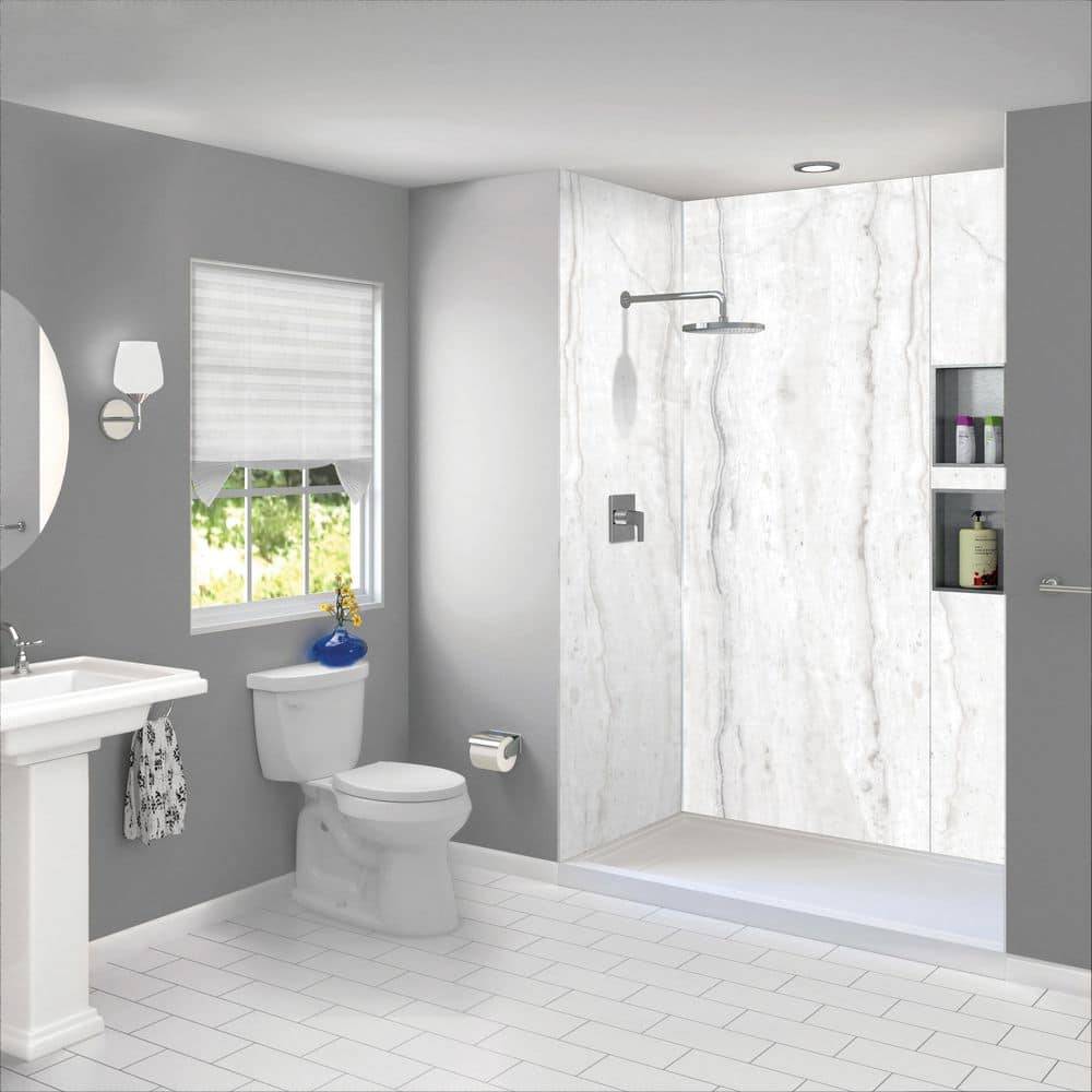 Transolid Titan 60 in. W x 96 in. H x 36 in. D 4-Piece Glue-Up Alcove ...