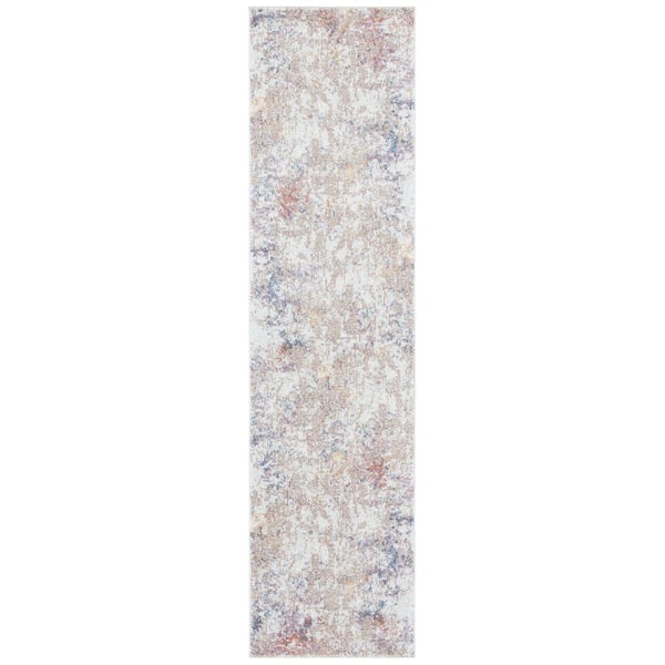 SAFAVIEH Crystal 2 ft. x 9 ft. Ivory/Beige Distressed Marble Runner Rug ...