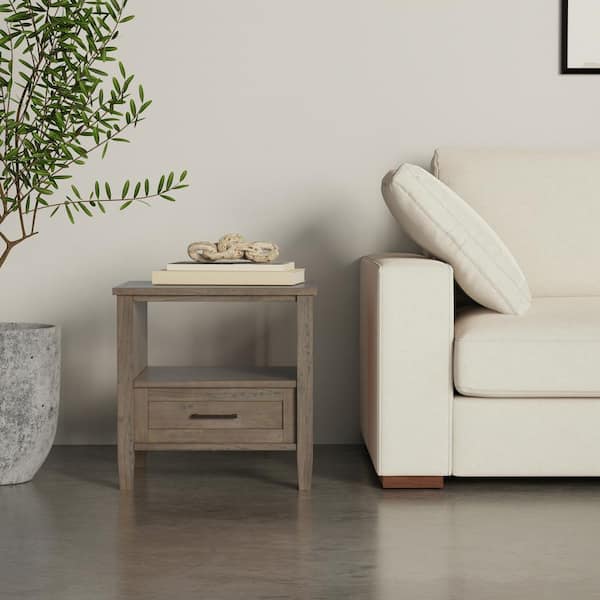 Simpli Home Ela Solid Wood 20 in. Wide Rectangle Transitional End Table ...