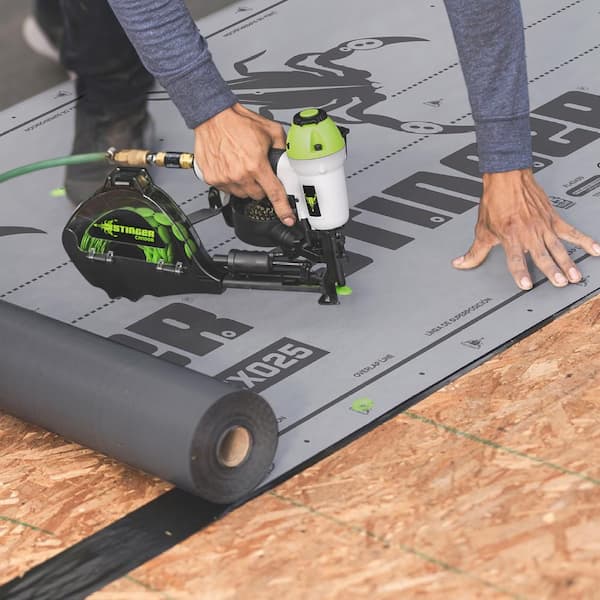 Stinger EXO25 1000 sq. ft. Synthetic Roofing Underlayment Roll 0342971 - The Home Depot