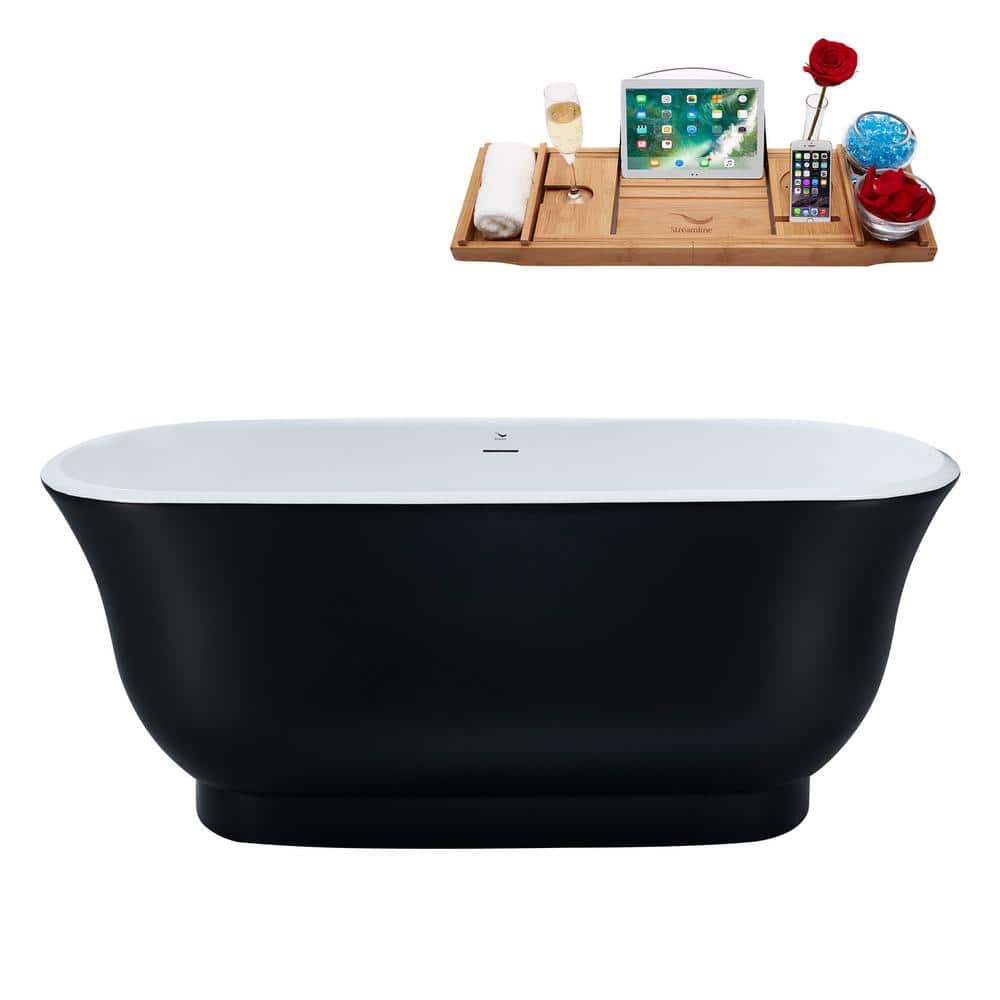 Streamline 59 in. Acrylic Flatbottom Non-Whirlpool Bathtub in Matte ...
