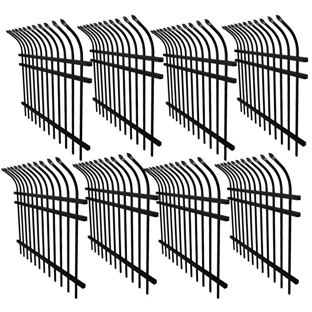 ALEKO 8 Ft X 6 Ft Each 8 Panel Steel Fence Kit Curved Top Style
