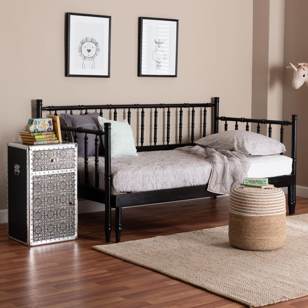 Baxton Studio Marisela Black Twin to King Convertible Daybed 264-14458 ...