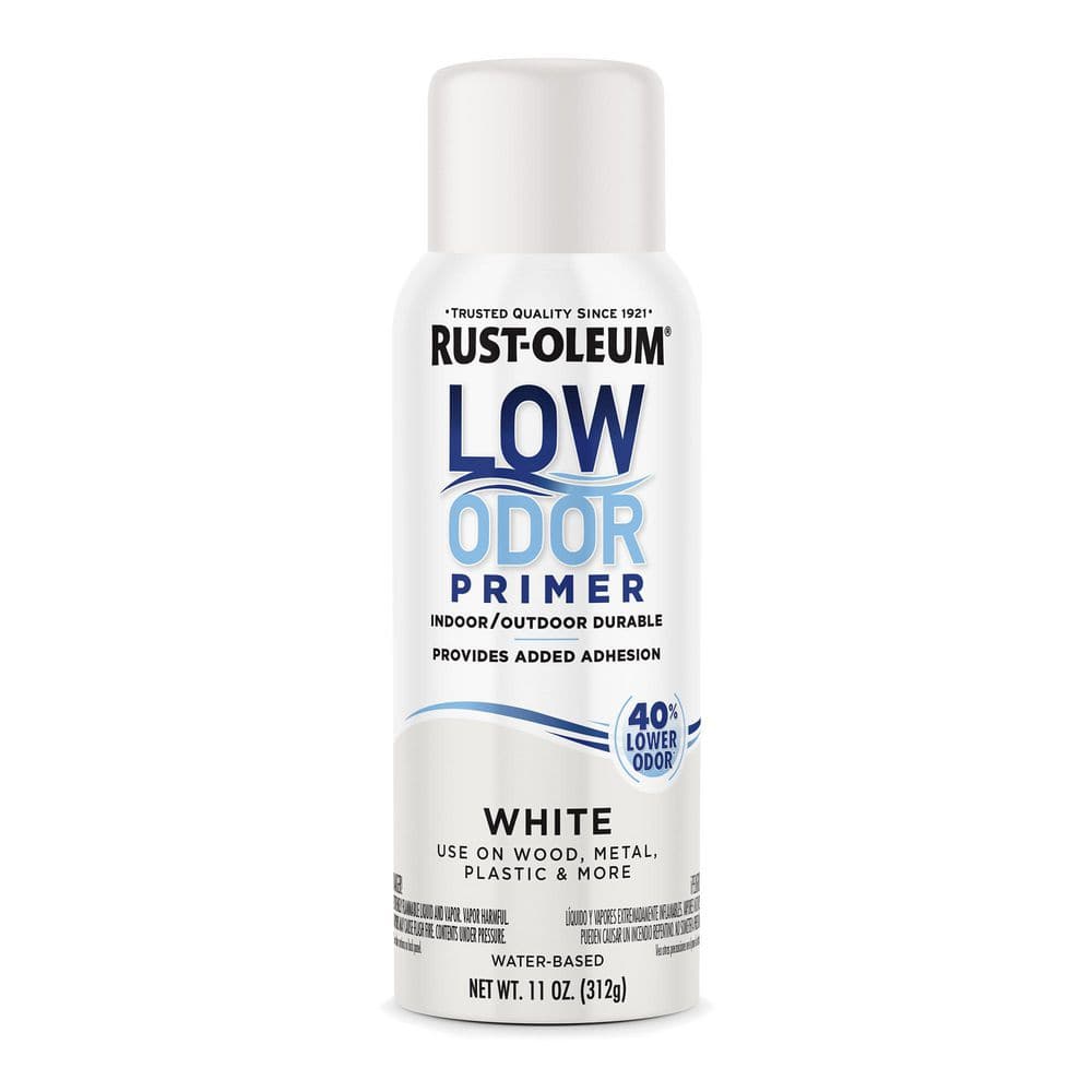 Rust-Oleum Low Odor 11 oz. Flat White Low Odor Water-Based Spray Primer ...