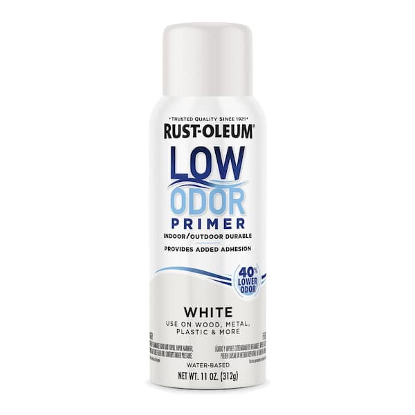 Rust-Oleum Low Odor 11 oz. Flat White Low Odor Water-Based Spray Primer ...