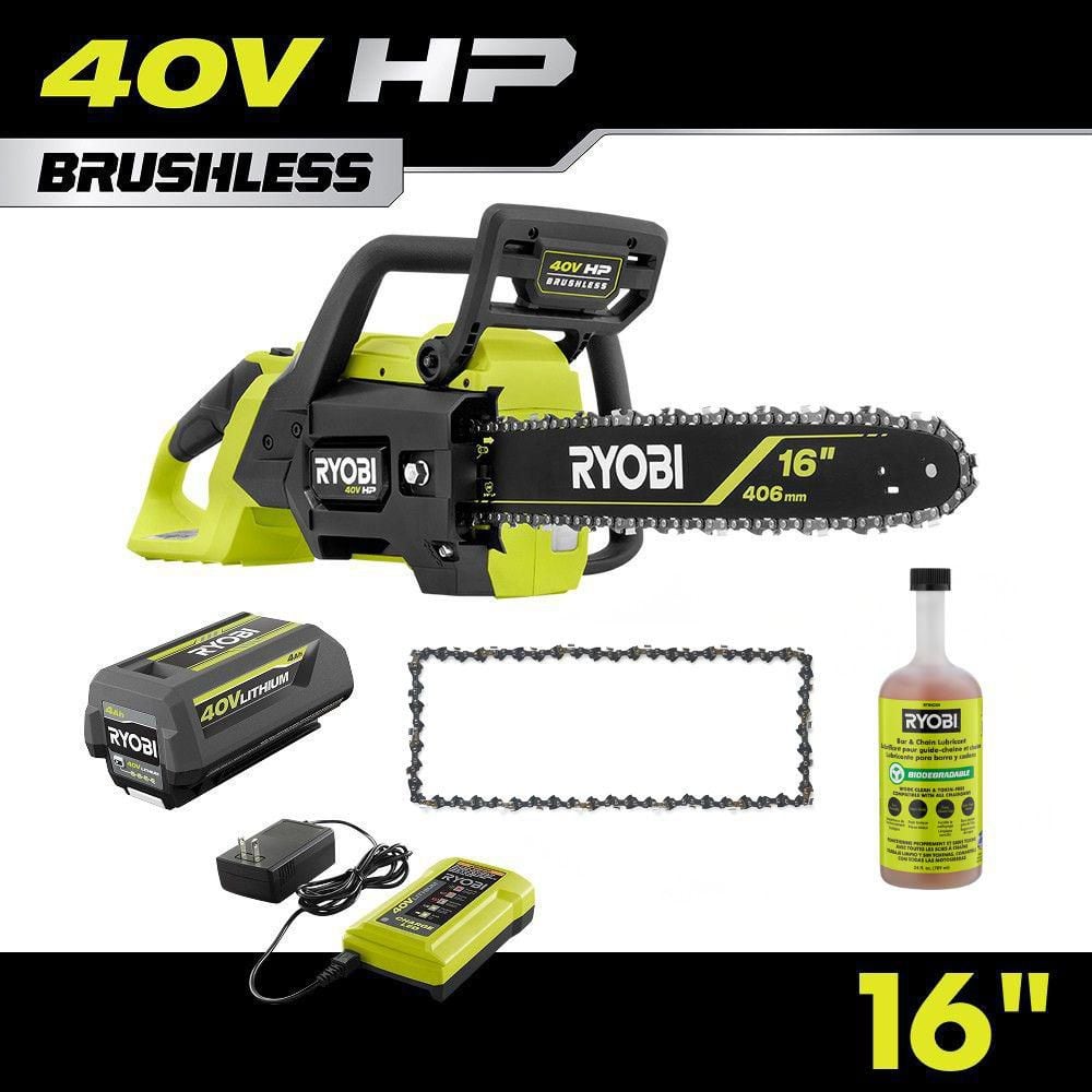 Reviews for RYOBI 40V HP Brushless 16" Battery Chainsaw w/ Replacement ...