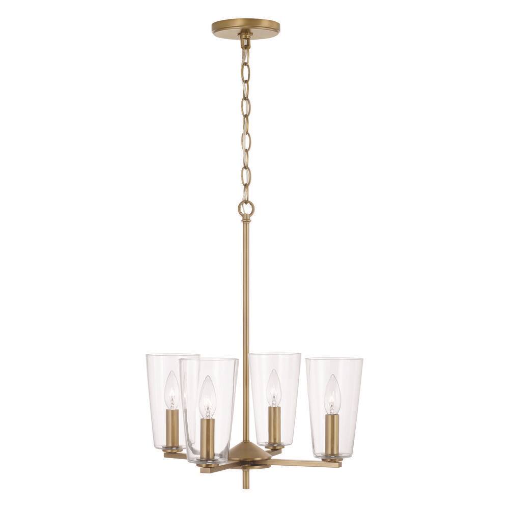 HOMEPLACE LIGHTING Portman 17.5 in. W x 21 in. H 4-Light Pendant ...