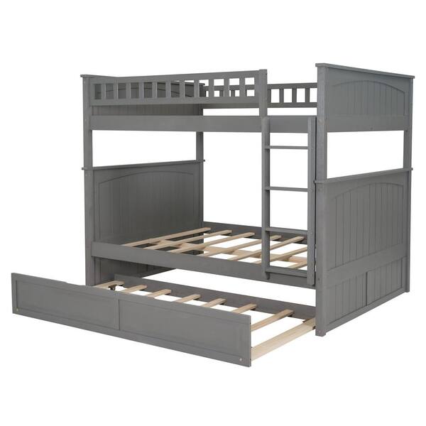 Qualler Henry Gray Full Over Full Separable Bunk Bed with Twin Size Trundle BLE000044N - The ...