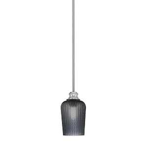 Albany 60-Watt 1-Light Brushed Nickel Pendant Mini Pendant Light Square ...