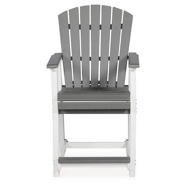 Benjara Gray and White Plastic Outdoor Dining Chair (Set of 2) BM311602 ...