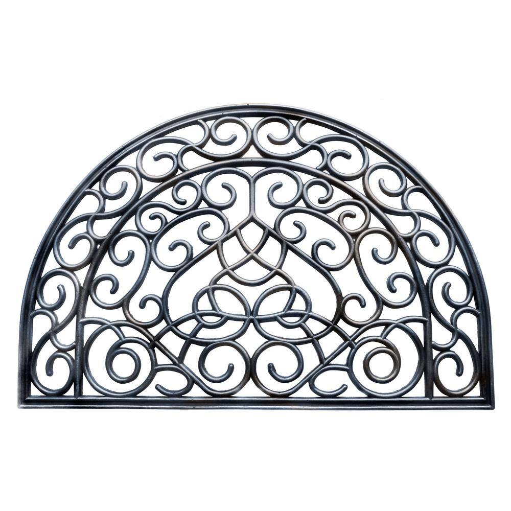 RugSmith Moulded Vines Half-round Rubber Nickel 24in. x 36in. Rubber ...