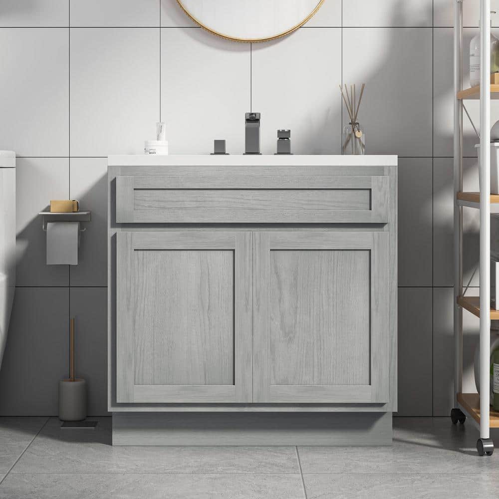 Vanity Art 39 in. W x 21 in. D x 32.5 in. H 2 Doors Bath Vanity Cabinet without Top in Silver VA4039 S The Home Depot