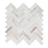 MSI Take Home Tile Sample - Angora Herringbone 4 in. x 4 in. Polished ...