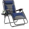 ITOPFOX Oversized Blue and Grey Metal Reclining Lawn Chair HDPH032OT003 ...