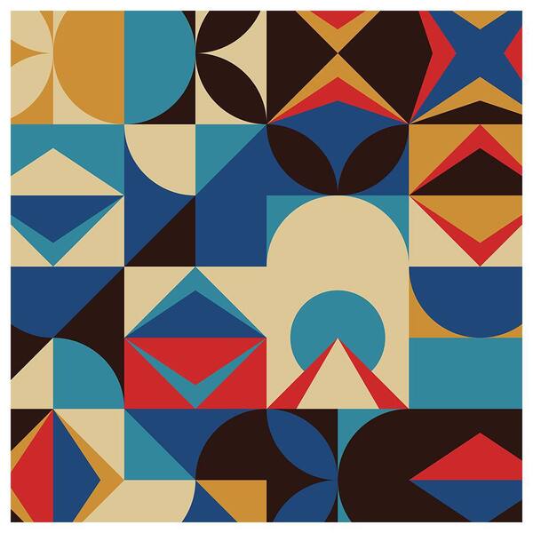 Geometric Deco Design by Unknown 1 Piece Unframed Canvas Drawing Print ...