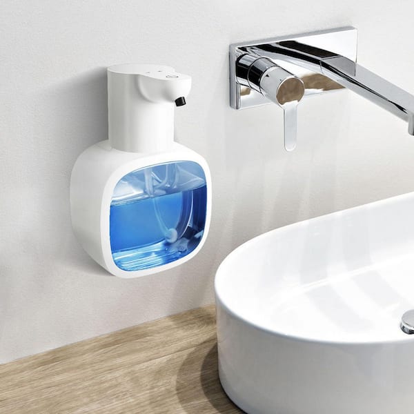 Anqtovp White Automatic Soap Dispenser Touchless 4 Adjustable Levels ...