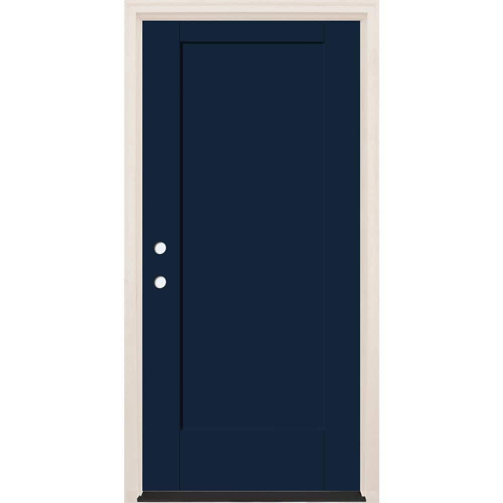 Builders Choice 36 in. x 80 in. 1 Panel Right-Hand Indigo Painted ...