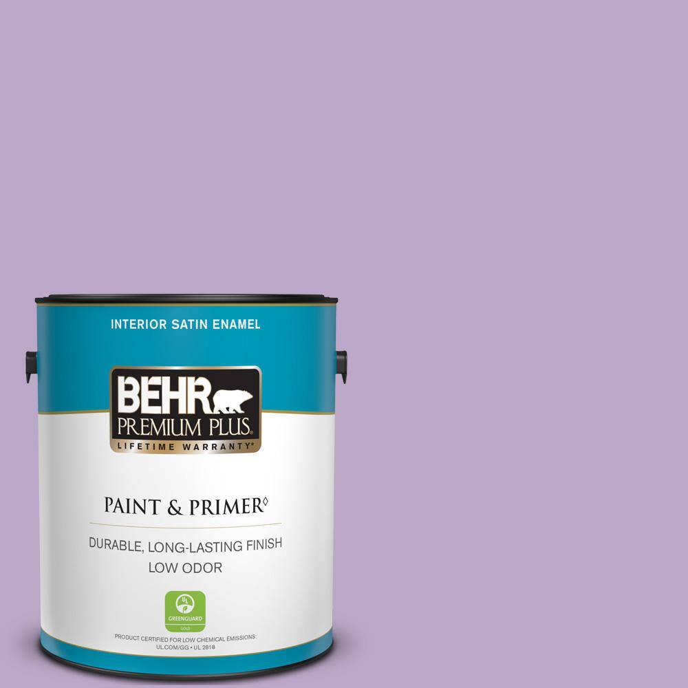 BEHR PREMIUM PLUS 1 gal. #M570-4 Cyber Grape Satin Enamel Low Odor ...