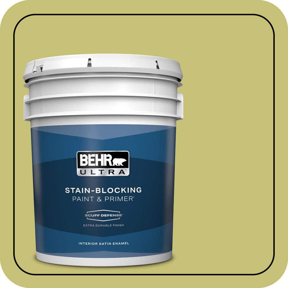 BEHR ULTRA 5 gal. #PPU9-07 Fresh Sprout Extra Durable Satin Enamel ...