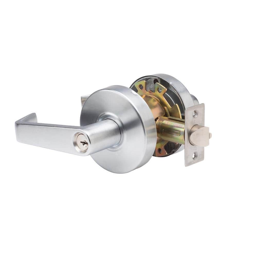 Global Door Controls Brushed Chrome Eiffel Style Commercial Storeroom ...