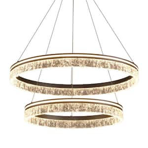 BAOURE 2-Lights Modern Integrated LED Chandelier Pendant Light, gold ...