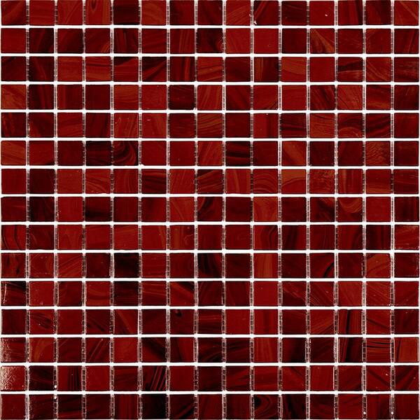 Apollo Tile Dune Glossy Ruby Red 12 in. x 12 in. Glass Mosaic Wall and ...