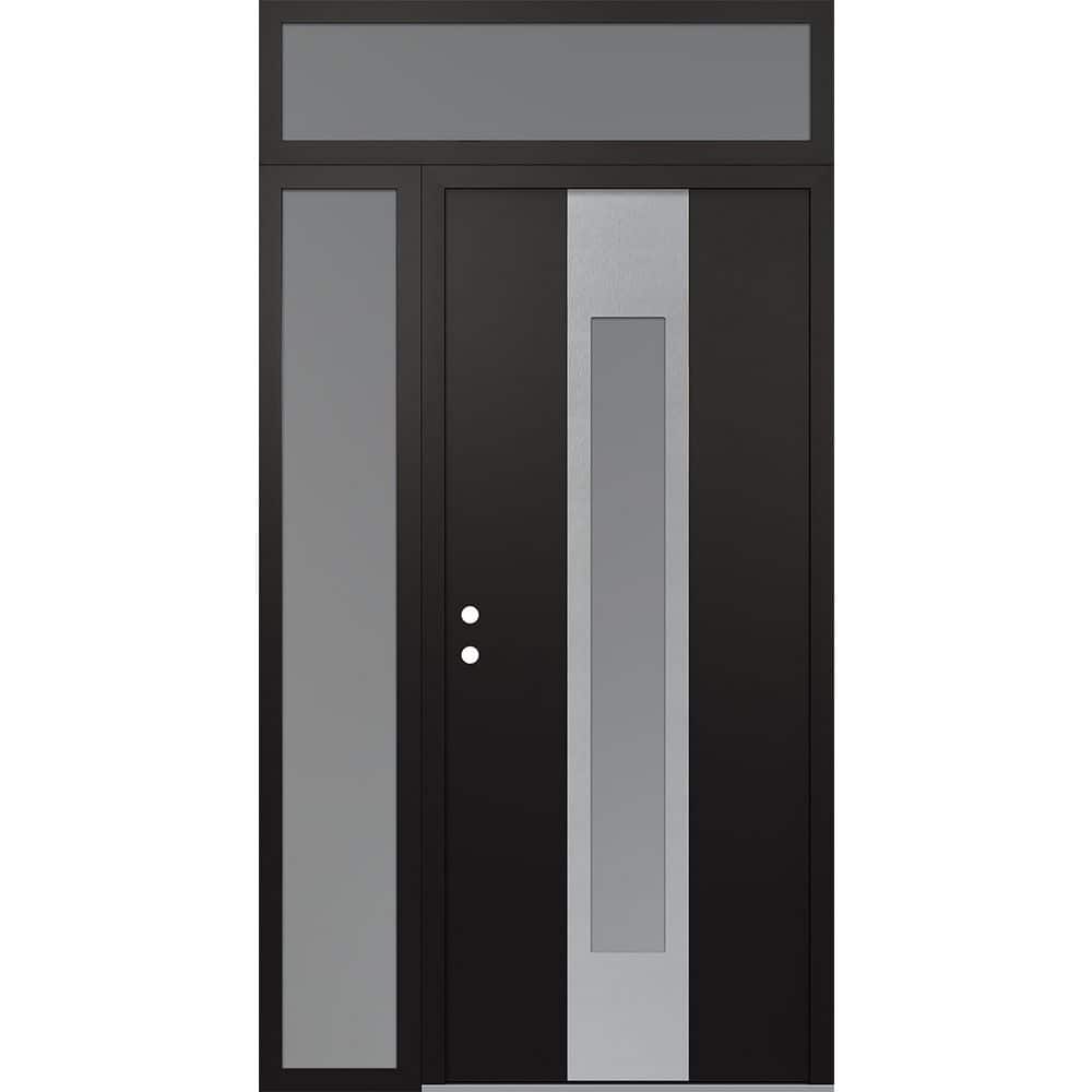 Tessari Doors A1 50 in. x 96 in. Silver P Right-Hand/Inswing Frosted ...
