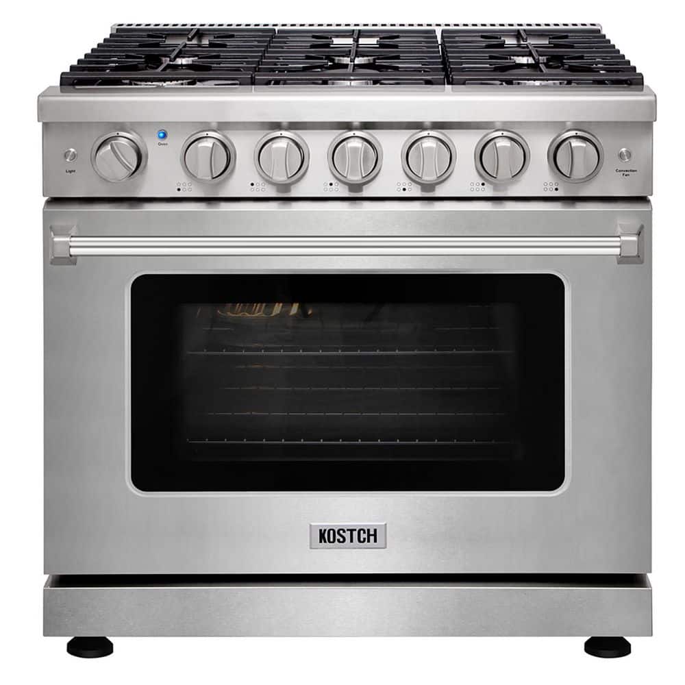 KOSTCH 36 in. 6 Burners Freestanding Propane Gas Range in Stainless ...