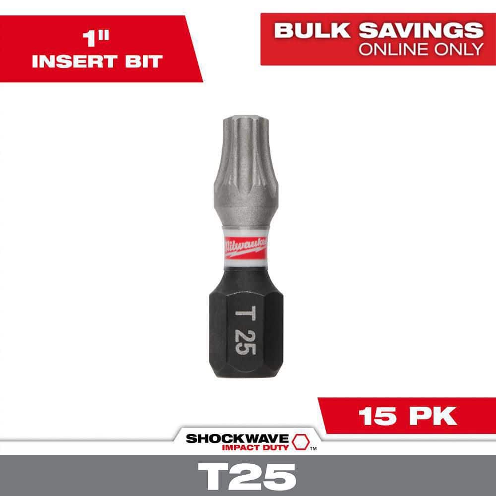 Milwaukee SHOCKWAVE Impact Duty 1 in. T25 Torx Alloy Steel Insert Bit ...