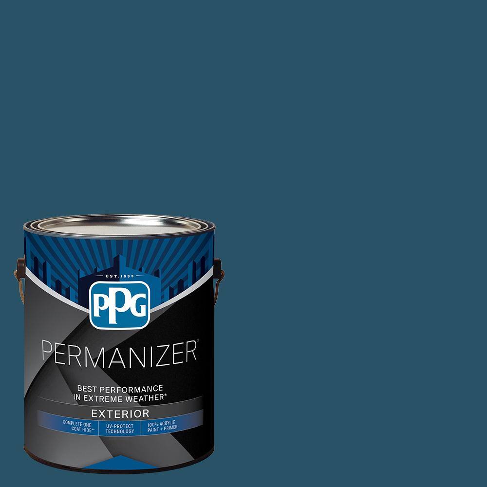 PERMANIZER 1 gal. PPG13-27 Plymouth Blue Semi-Gloss Exterior Paint ...