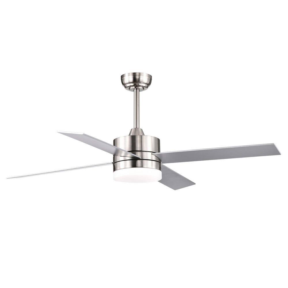Edvivi 52 in. Integrated LED Indoor Brushed Nickel 4-Blade Reversible ...