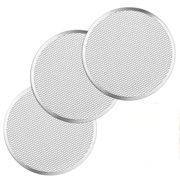 Wudkey 3-Piece 12 in. Aluminum Pizza Screen for Oven, Nonstick Pizza ...