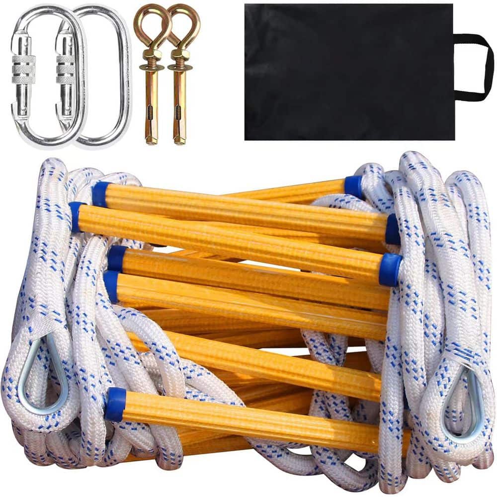 KIWDZFU 10 ft. 1-Story Emergency Fire Escape Ladder Multiple Lengths ...