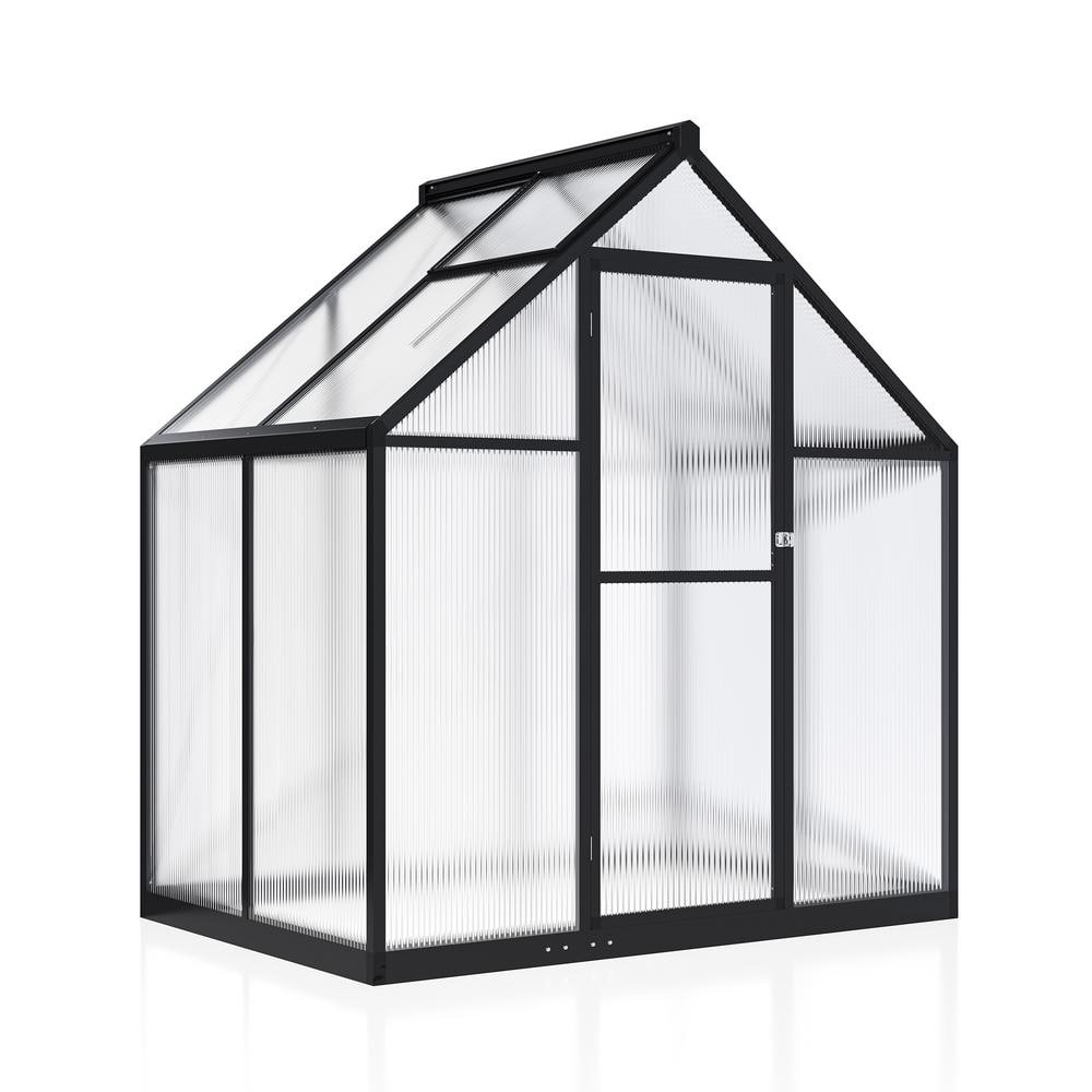 VIWAT 6 ft. W x 4 ft. D Polycarbonate Greenhouse with Quick Setup ...