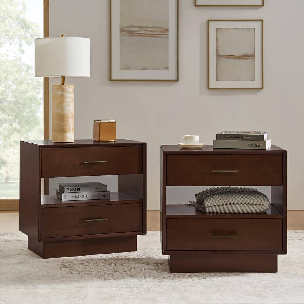 JAYDEN CREATION Zaida Walnut 24 in. W Mid-century Modern 3-Drawer ...