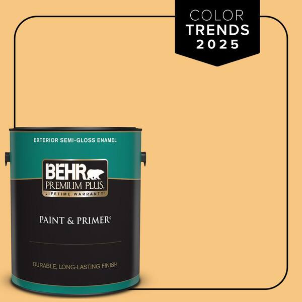 BEHR PREMIUM PLUS 1 gal. #PPU6-07 Jackfruit Semi-Gloss Enamel Exterior ...